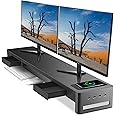 Amazon.com: Meatanty Dual Monitor Stand Riser with 2 Drawers,4 Usb ...
