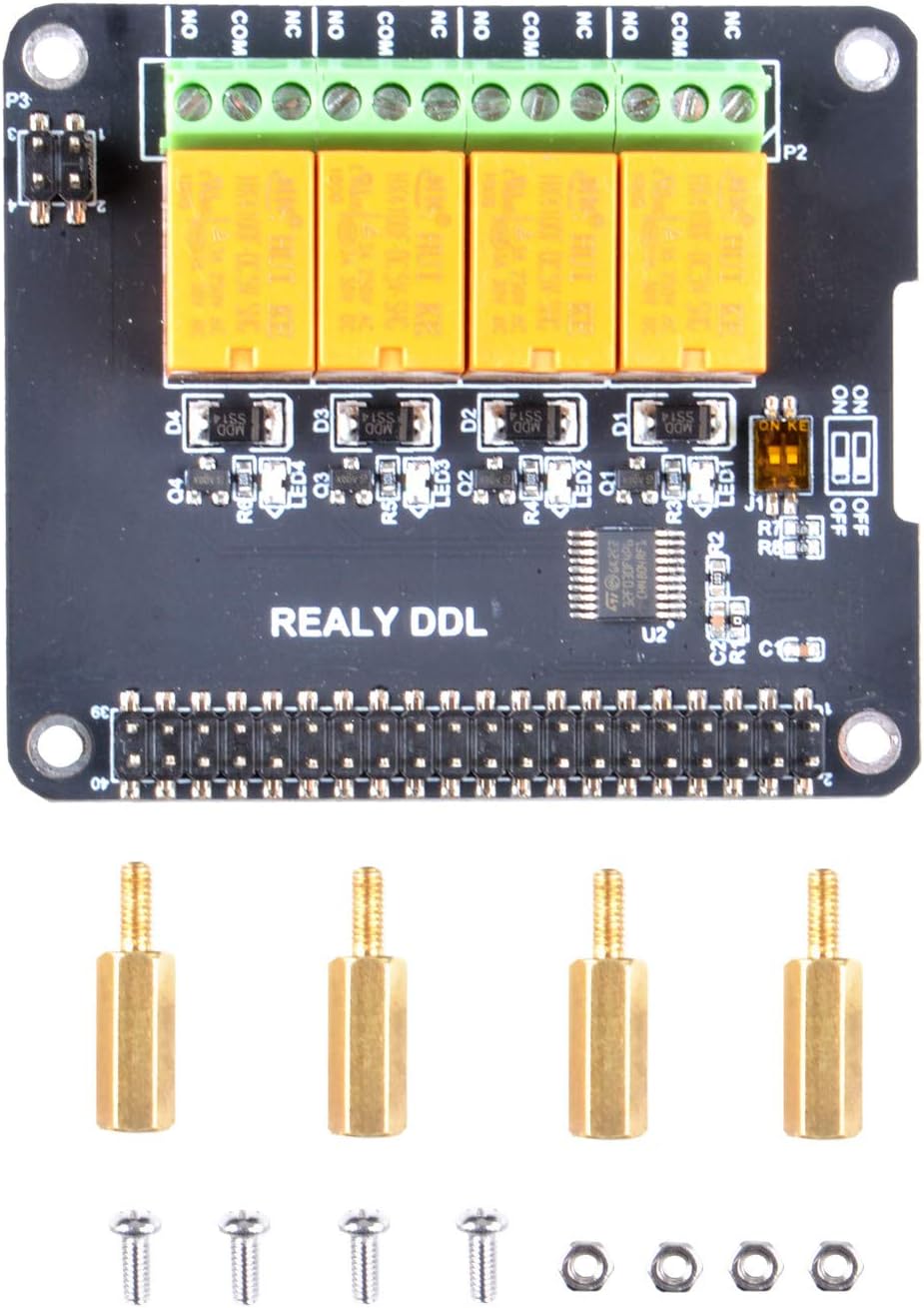 GeeekPi Raspberry Pi Expansion Board 4 Channel Relay Board Module Power ...