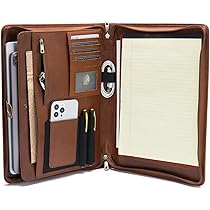 Oil Tanned Leather Portfolio Geslun Leather Portfolio With 3-Ring ...