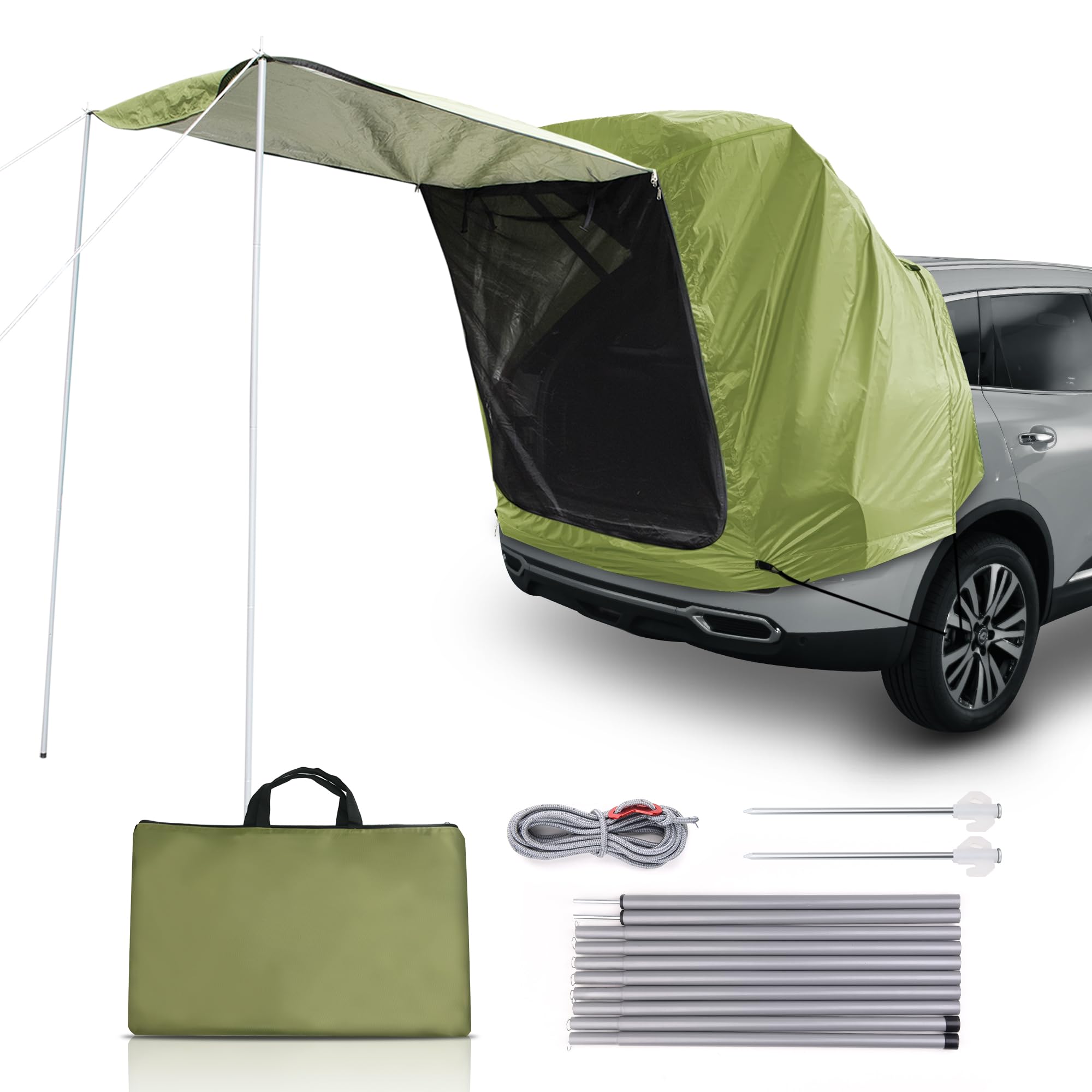 BUMBEE SUV Tailgate Tent Car Roof Canopy and Poles with Awning Shade ...