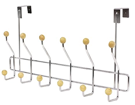 Amazon.com: Home Basics 6 Dual Hook Over The Door Hanger to Organize ...
