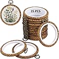 Amazon.com: Round Embroidery Hoops Frame 15 PCS - 4 Inches Embroidery ...