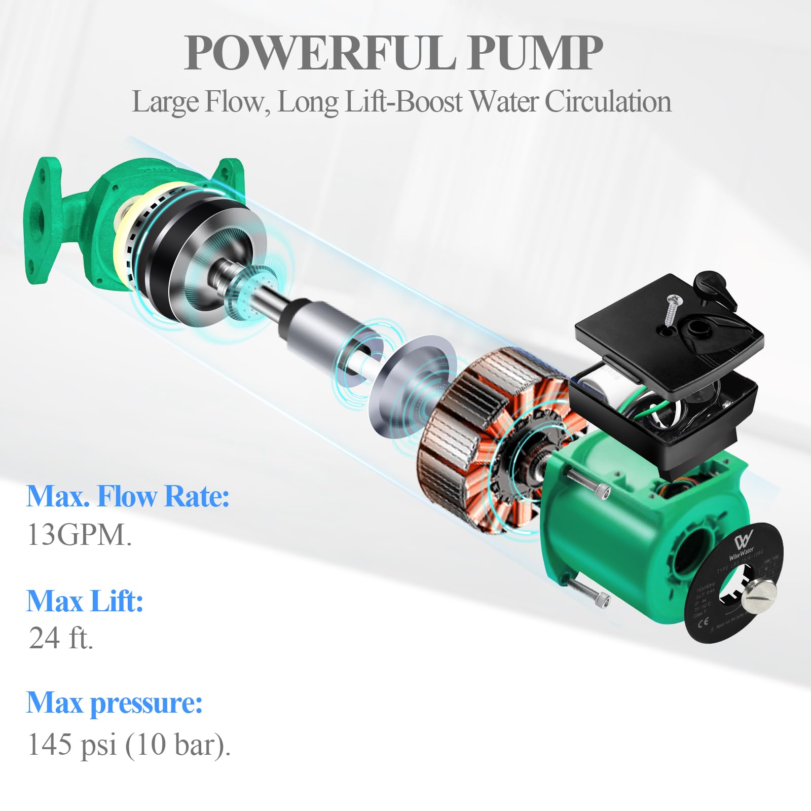 Mua AB 110V Circulation Pump, 130W 13 GPM Hot Water Recirculating Pump ...