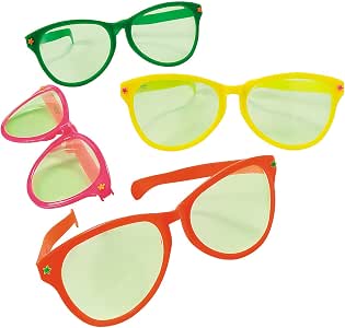 Amazon.com: Jumbo Gigantic Wacky Sunglasses for Party - 12 Pieces: Toys ...