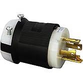 Hubbell HBL2731 Locking Plug, 30 amp, 3 Phase, 480V, L16-30P, Black and ...