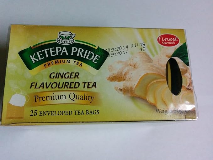 Amazon.com : Kenyan Ketepa Pride Ginger Flavoured Enveloped Tea Bags 25 ...