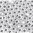 Amazon.com: Ludthaw 100PCS Letter Beads,4X7mm Acrylic White Round ...