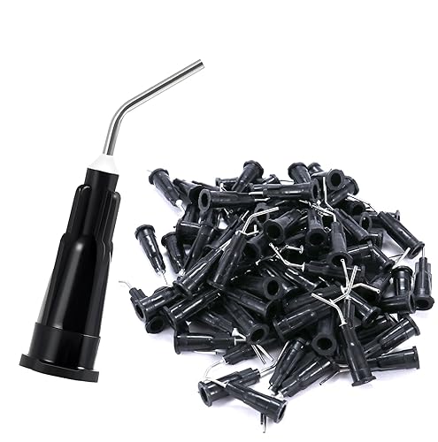 LA MIERE 1000Pkg. Pre-Bent applicator Tips 20 G. Black Composites ...