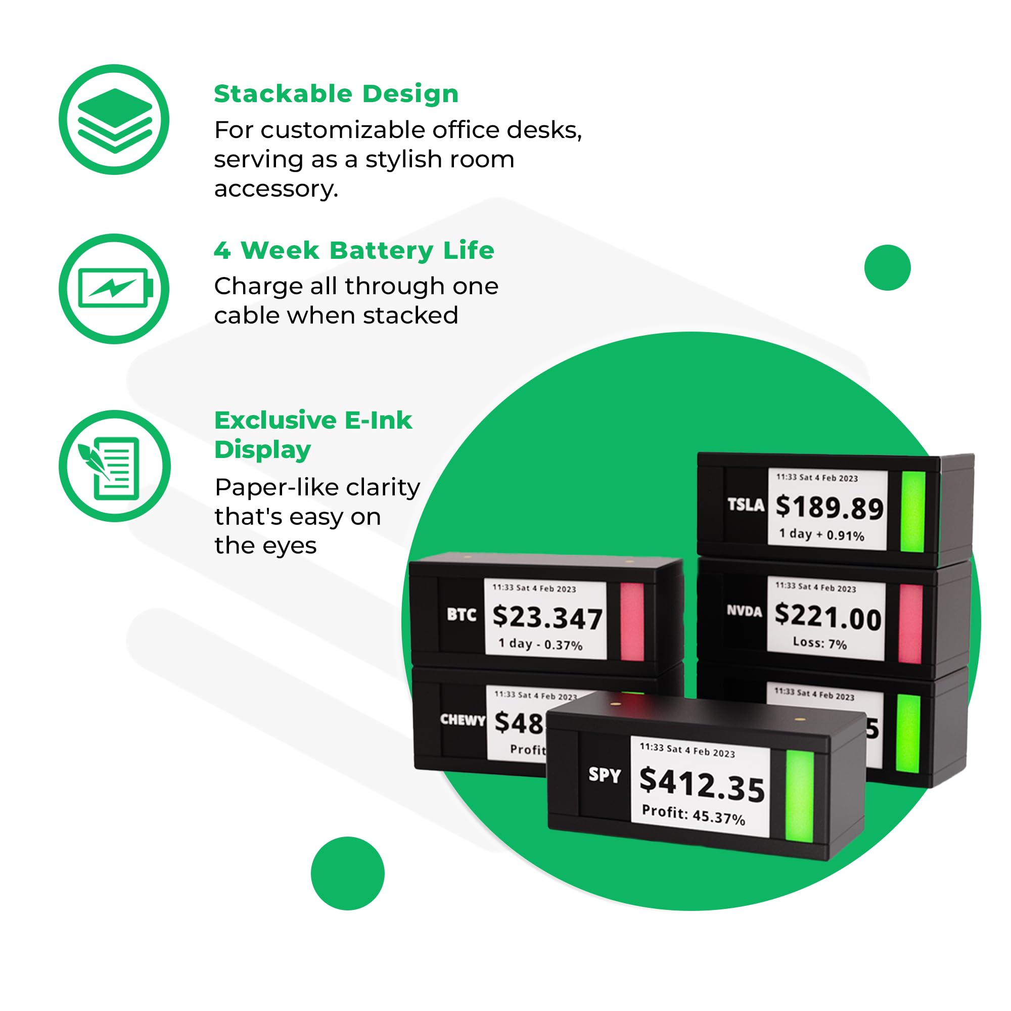 Mua TickrMeter Stock Ticker with E-Ink Screen and WiFi Connectivity ...