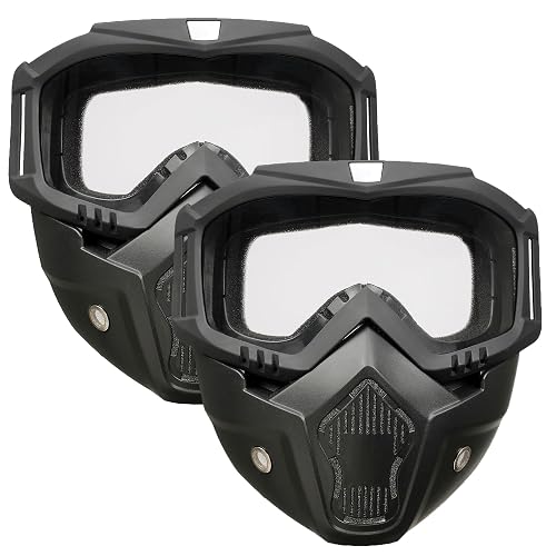 OQUQO 2 Pack Airsoft Mask Full Face, Tactical Mask, Motorcycle Helmet ...