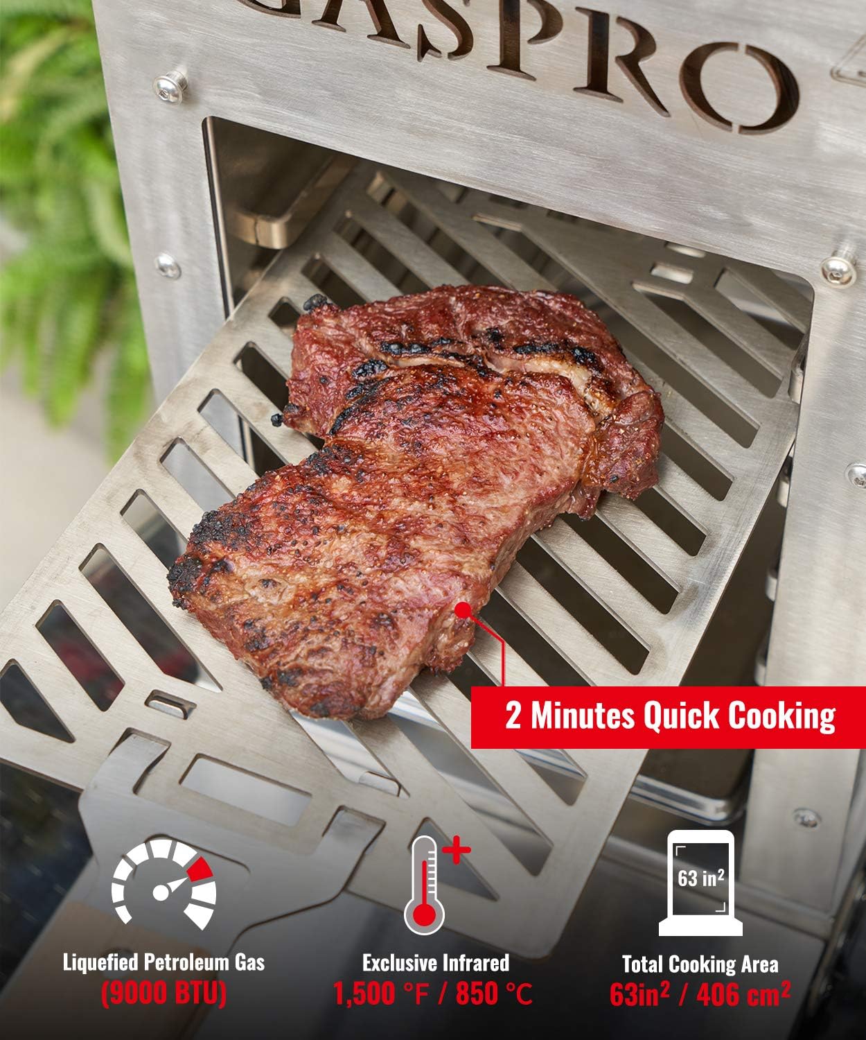 Review GASPRO 1500℉ Quick Cooking Propane Infrared Steak Grill with ...