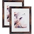 Amazon.com - Scholartree Wooden Brown 11x14 Picture Frame with Mat 2 ...