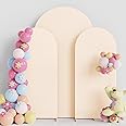 Amazon.com: Putros Beige Wedding Arch Cover Set of 3 Spandex Fitted Arch Cover for Round Top ...