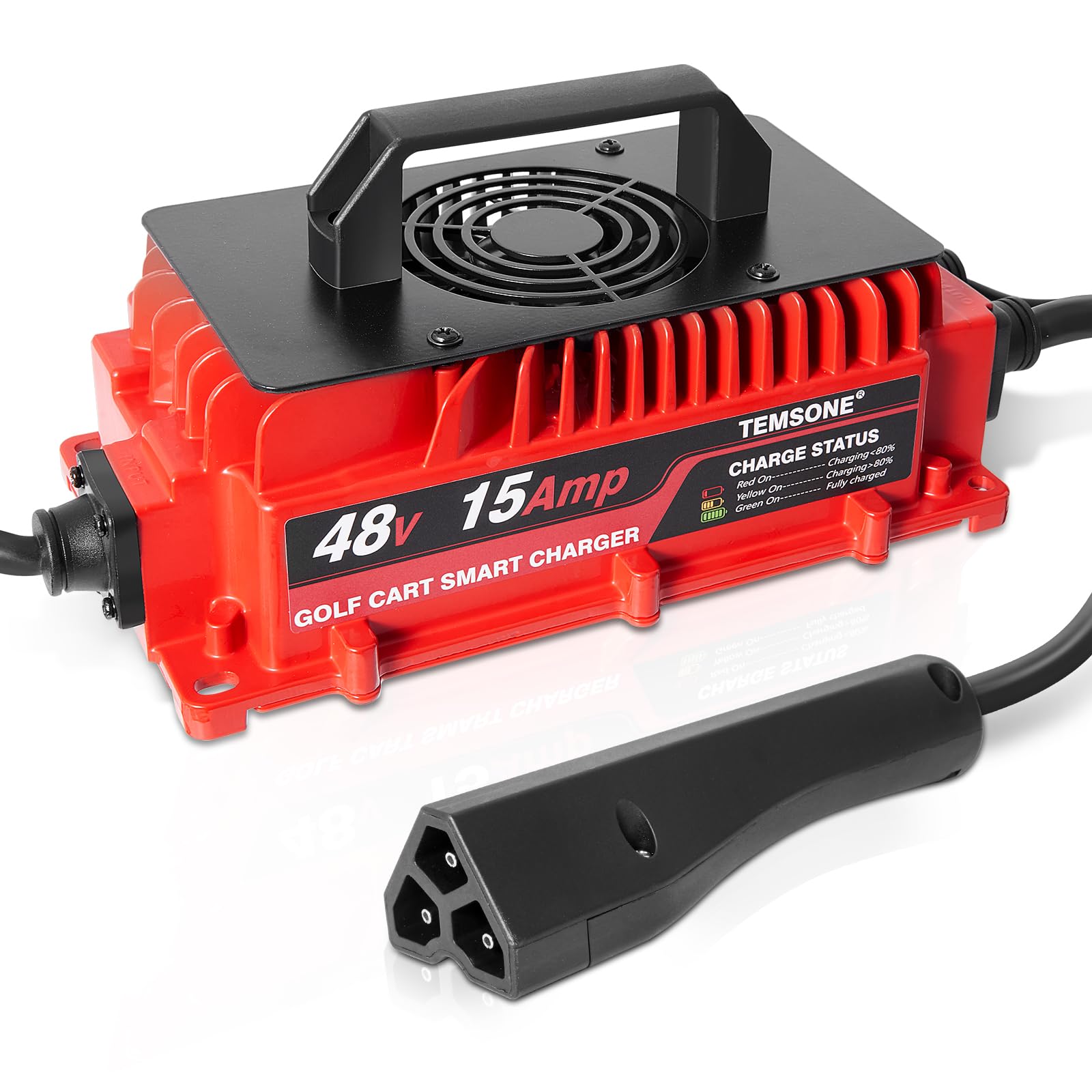 48V 15A Golf Cart Battery Charger Triangle 3-Pin Style Plug Club Cart ...