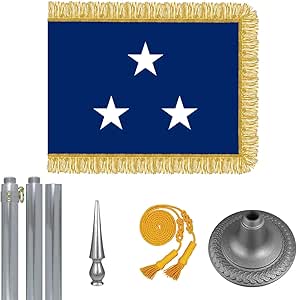 Amazon.com : Navy Vice Admiral Flag Kit (2 ft. x 3 ft. flag / 7 ft. x 1 ...
