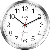 Amazon.com: bakbrand Wall Clock 12 Inch Silver Brushed Finish Silent ...