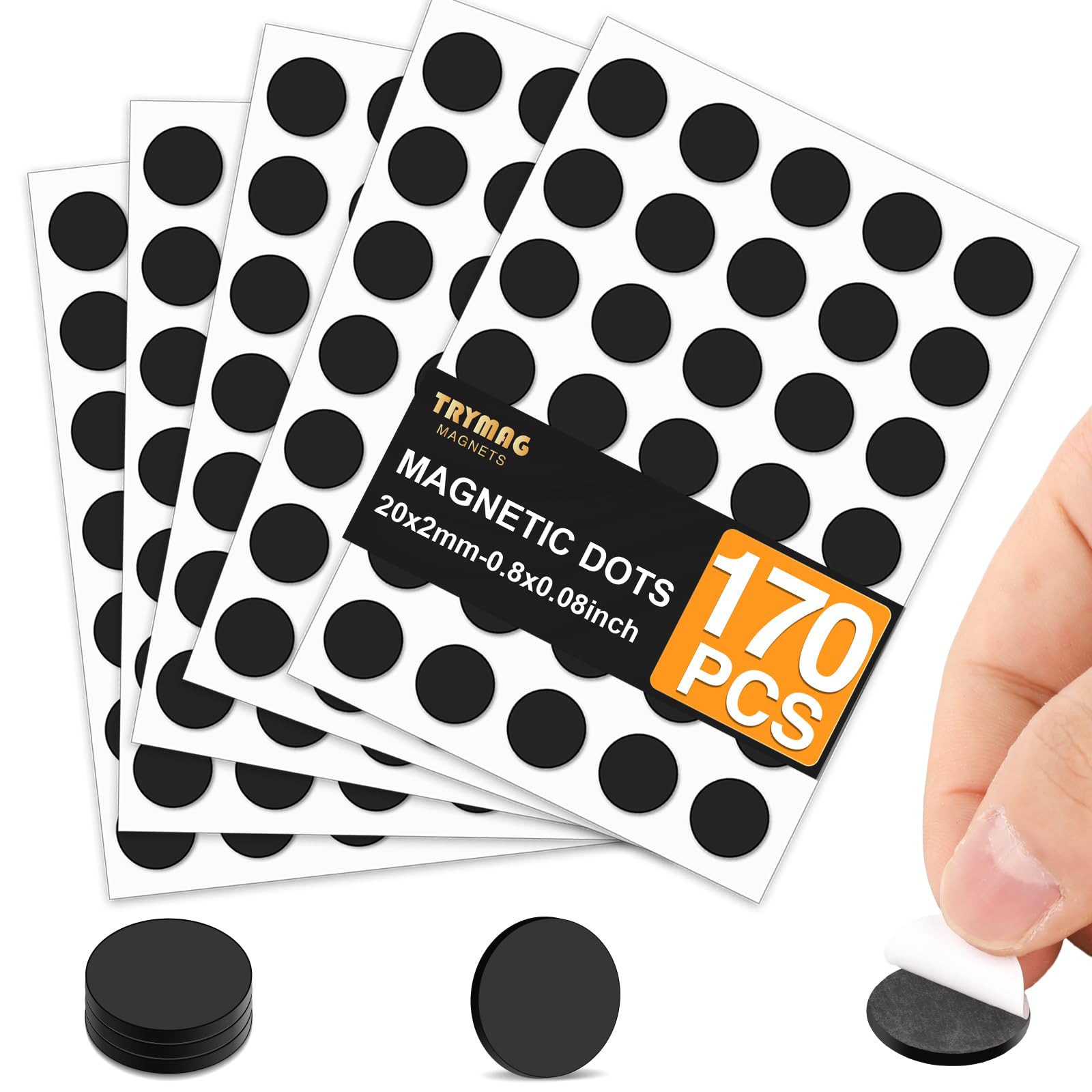 TRYMAG 170Pcs Self Adhesive Magnet Dots for Crafts, Strong Self ...