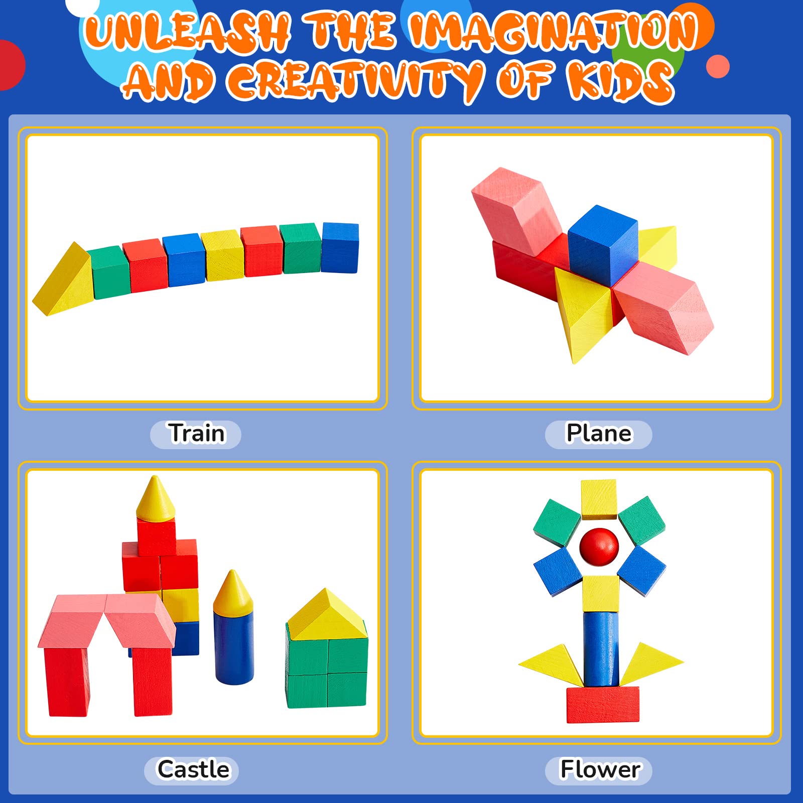 Mua Hiboom 280 Pcs 3D Shapes Geometric Solid for Teaching Wood Mini ...