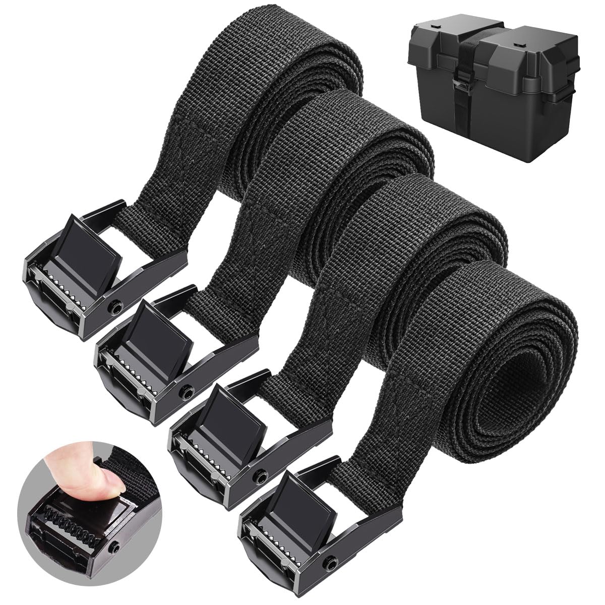 Seamaka 4 PCS 3.93ft Reusable Lashing Straps with Buckles (Antirust ...