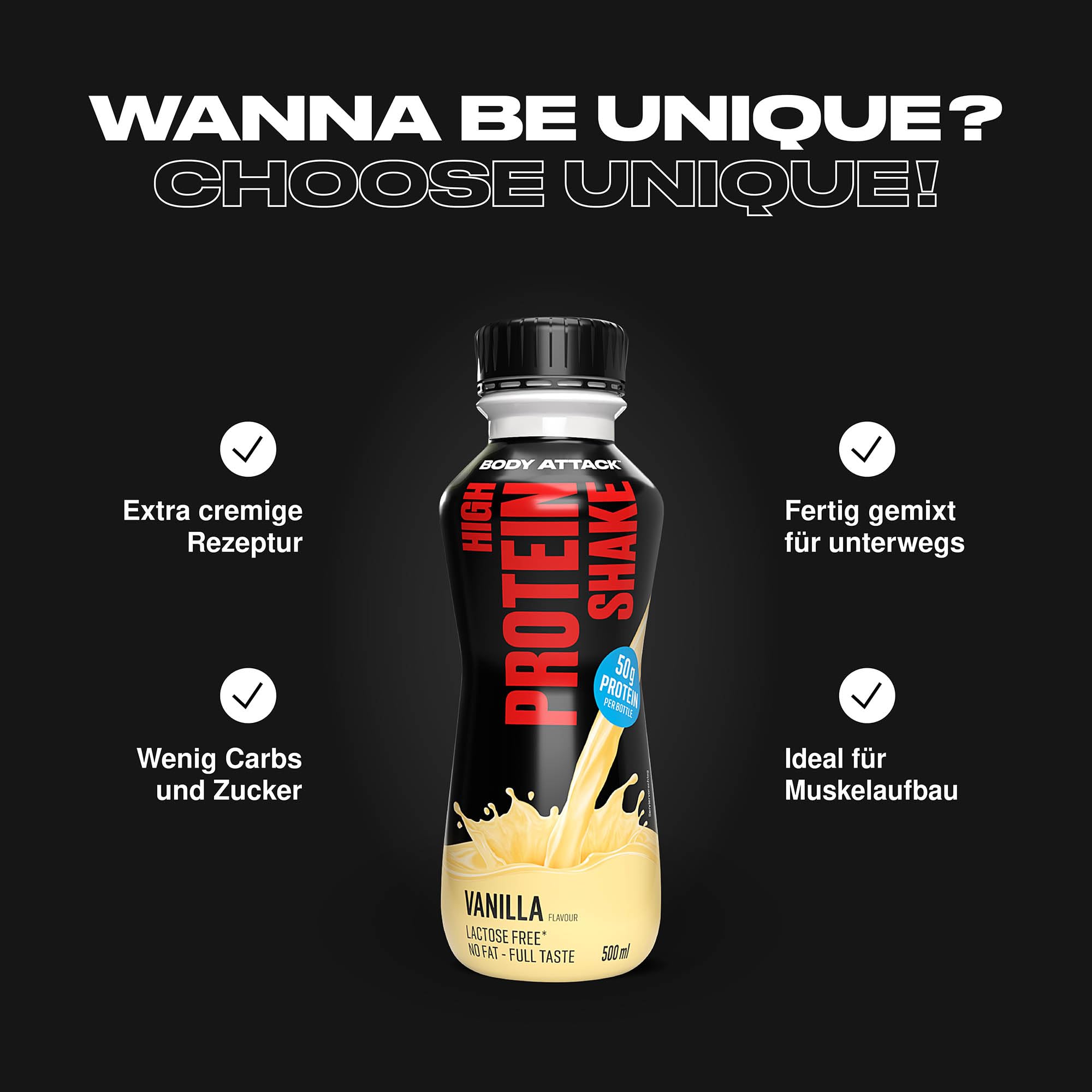 Mua Body Attack High Protein Shake - Vanilla - 12 x 500 ml, 50 g ...
