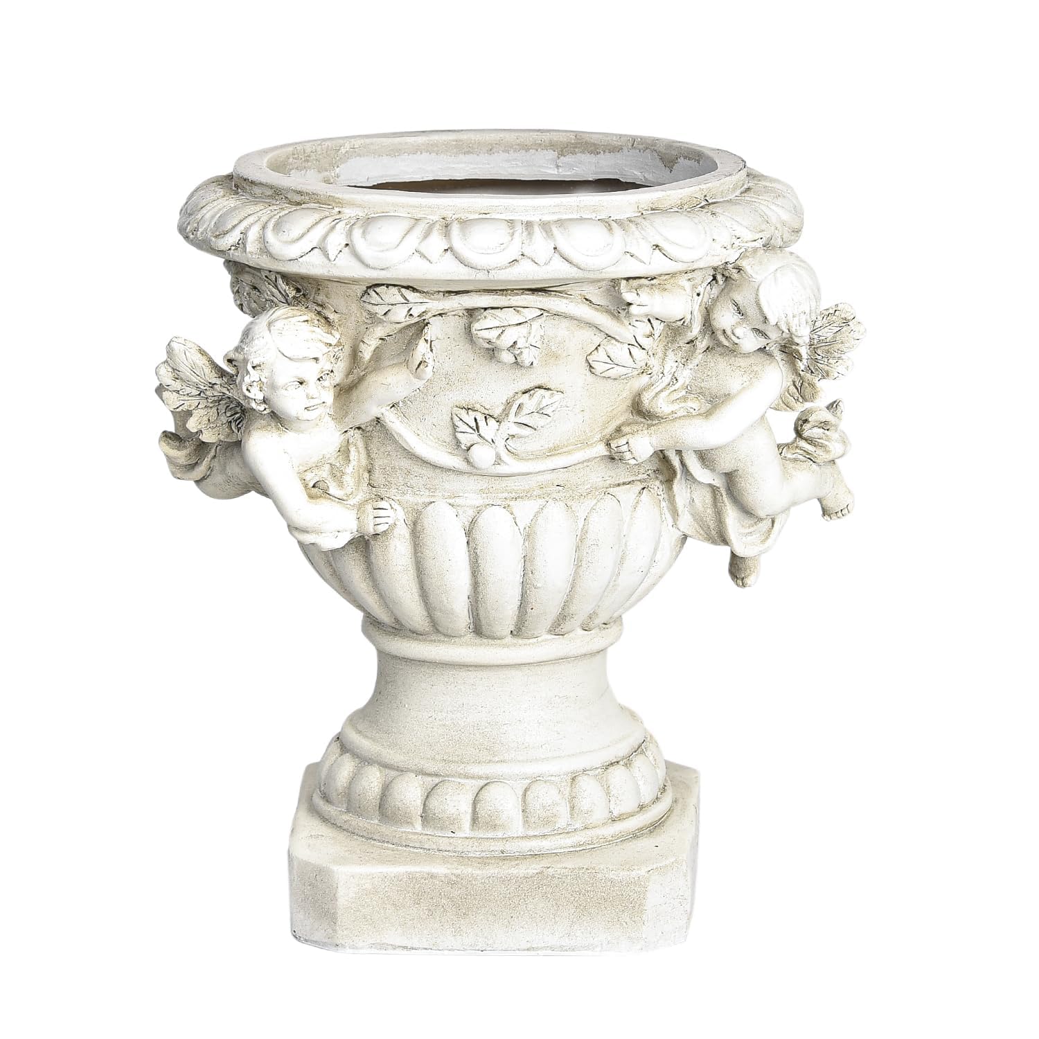 Sungmor Garden Cherub Urn Planter, Lovely Resin Angel Statue Flower ...