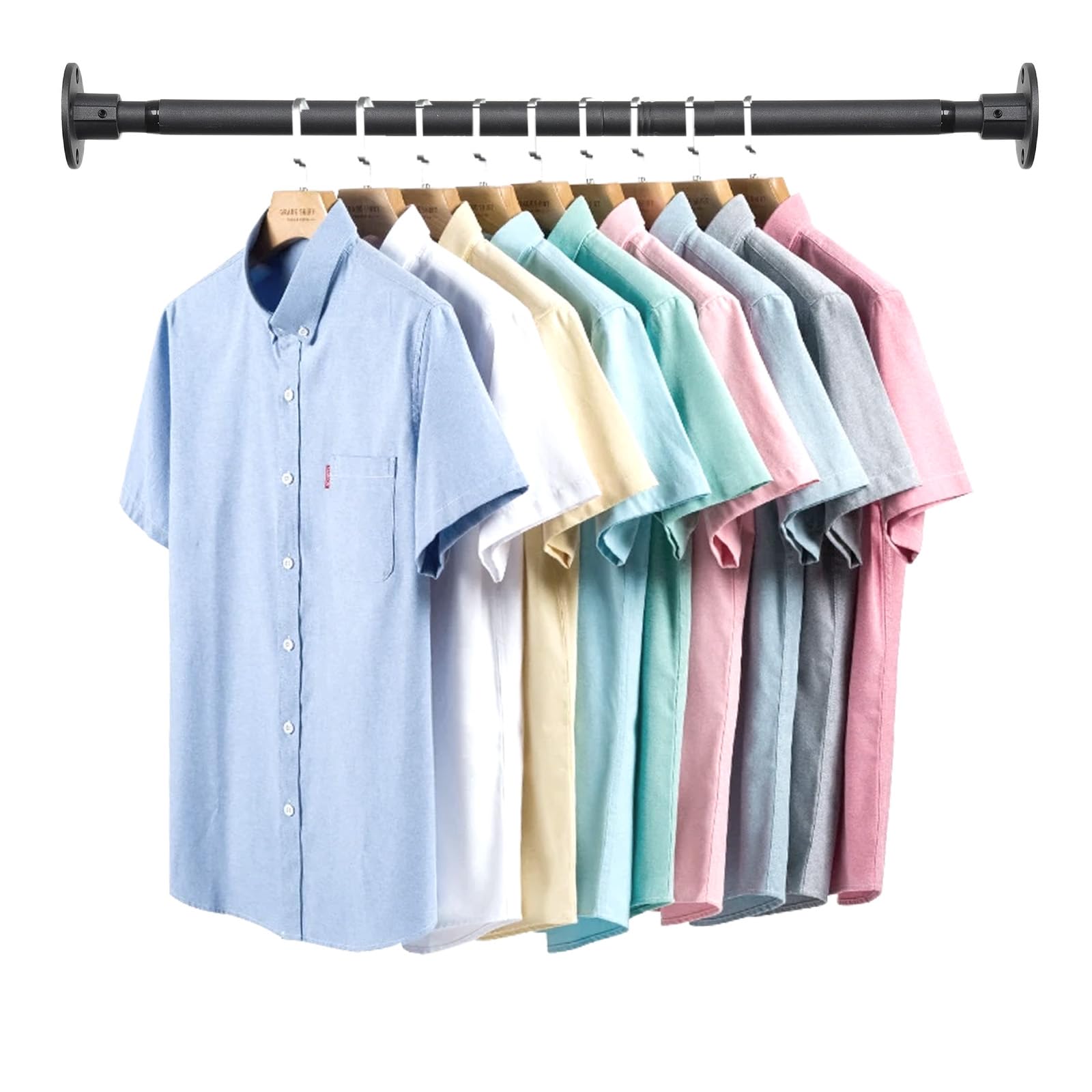 Large Black Closet Rods for Hanging Clothes 30-92 inch, Adjustable ...