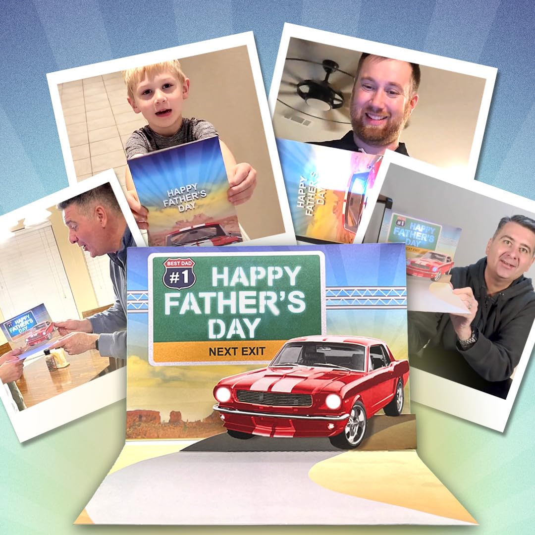 Mua 100 GREETINGS Fathers Day Card Pop Up Classic Car, Rev Up Sounds ...