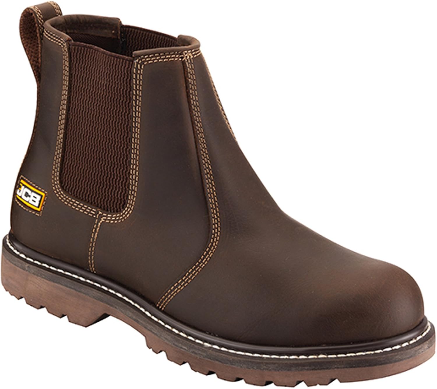 JCB Agpro Dark Brown Steel Toe Cap Safety Chelsea Dealer Boots: Amazon ...