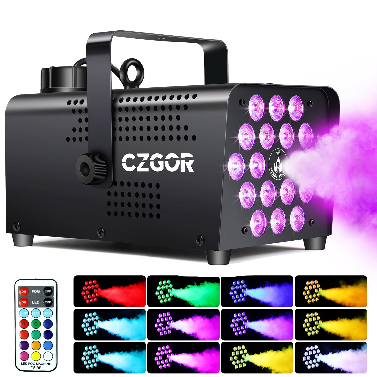 Fog Machine, Czgor 600W Portable Smoke Machine with 18 LEDs, Portable ...