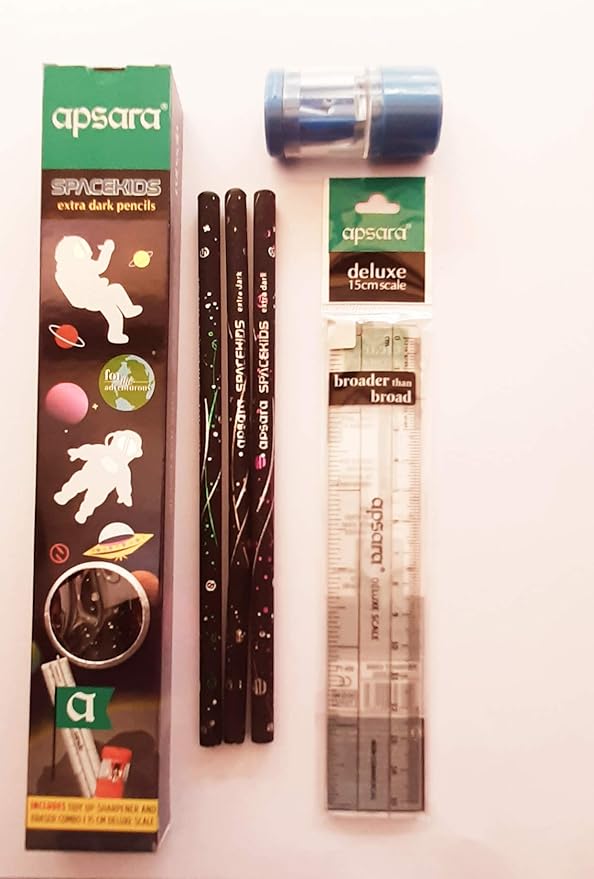 Apsara space kids pencils pack of 10 pencil with a tidy up sharpener ...