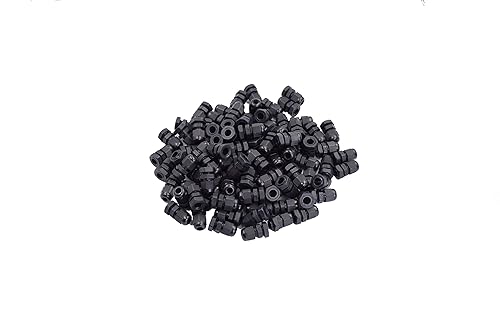 100pcs Waterproof PG7 Cable Gland Connector Black Plastic Adjustable ...