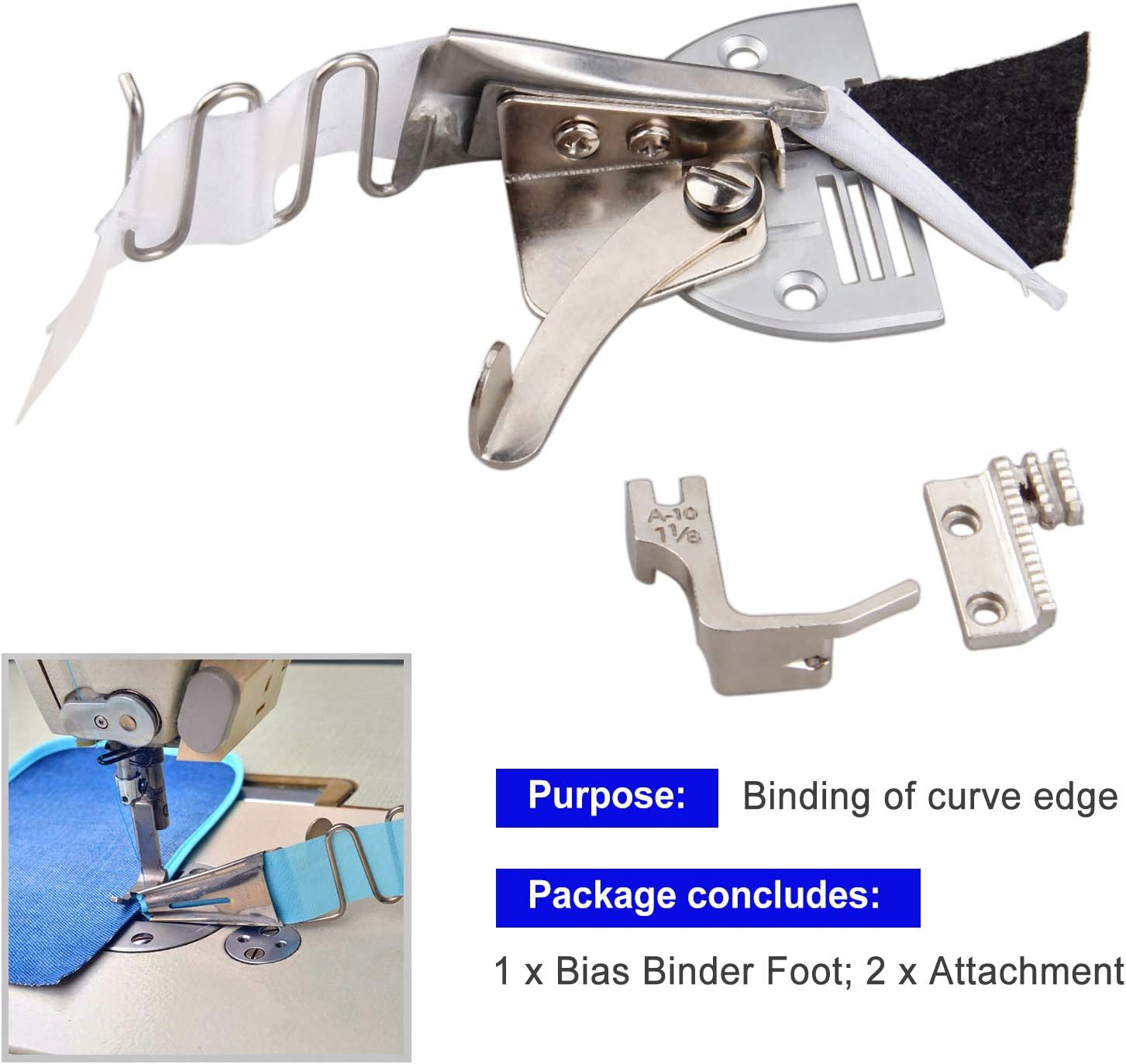 Dreld Overlock Binding of Curve Edge Folder Tape Hemmer Right Angle ...