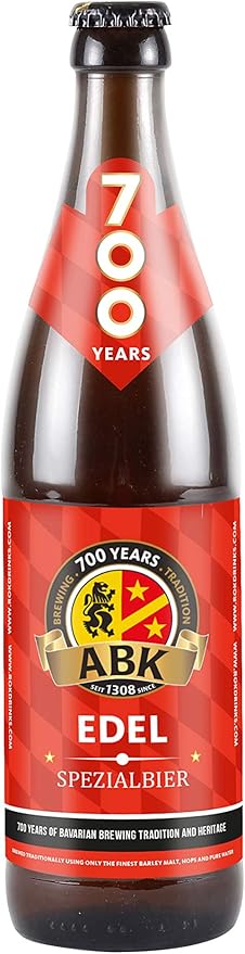 ABK Edel Bavarian Beer - 5.8% ABV, 20 X 500ml Pack - Pale Golden, Crisp ...