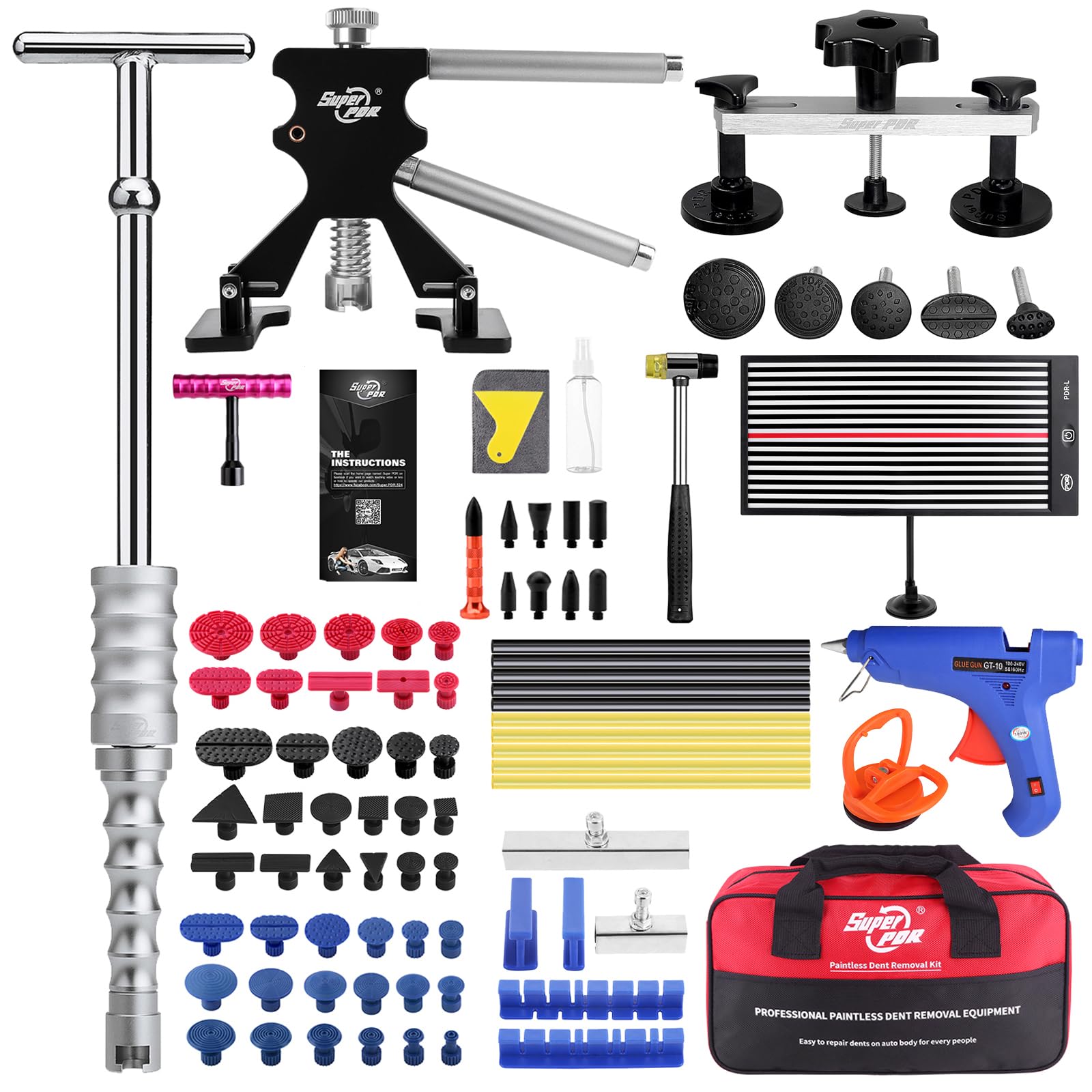Super PDR Dent Remover Tool for Car, Paintless Dent Removal Kit with ...