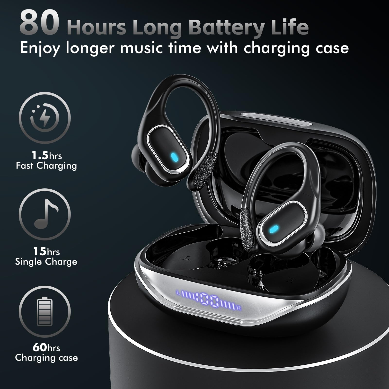 Mua Wireless Earbuds Bluetooth Headphones 80Hrs Playtime Ear Buds IPX7 ...