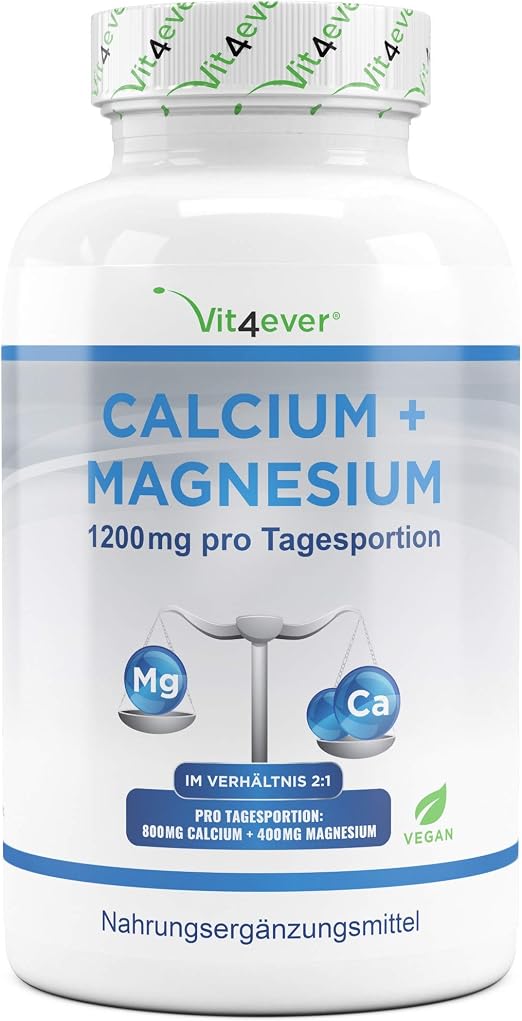 Vit4ever® Calcium 800 mg + Magnesium 400 mg (2 Tabletten) - 360 ...