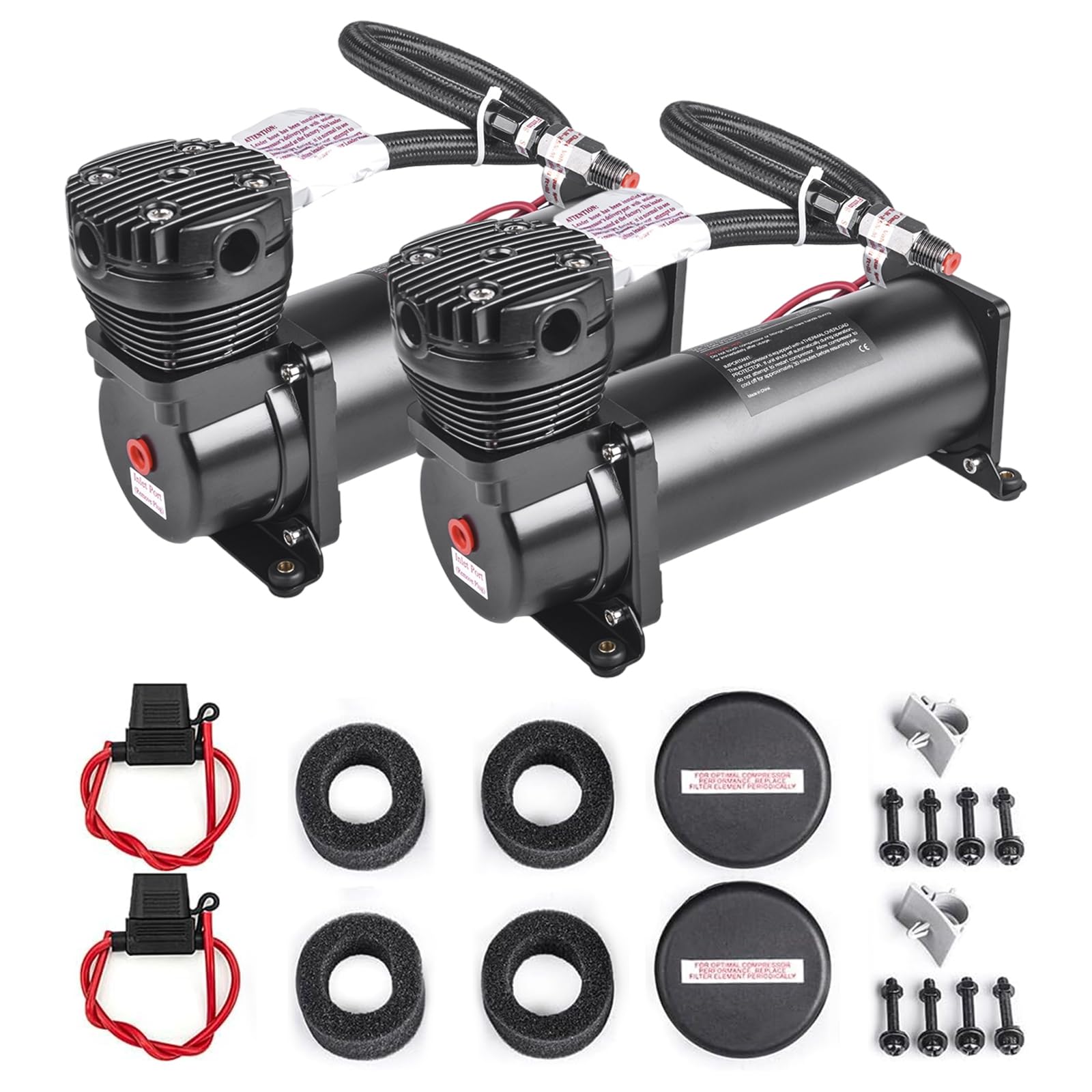 ZHSYMX Heavy Duty 200 PSI Air horn Compressor Dual Value Pack, 3/8 NPT ...