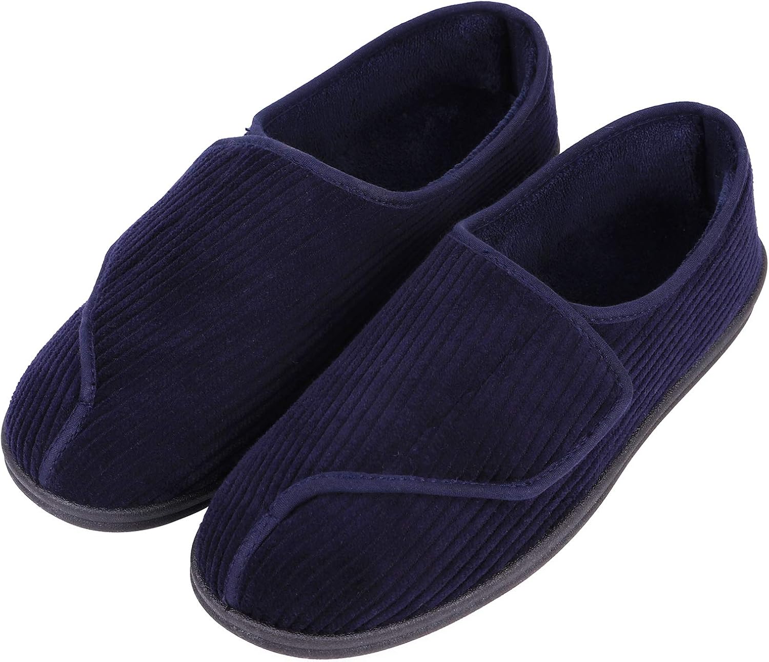 LongBay Men's Memory Foam Diabetic Slippers Comfy Warm Plush Fleece ...