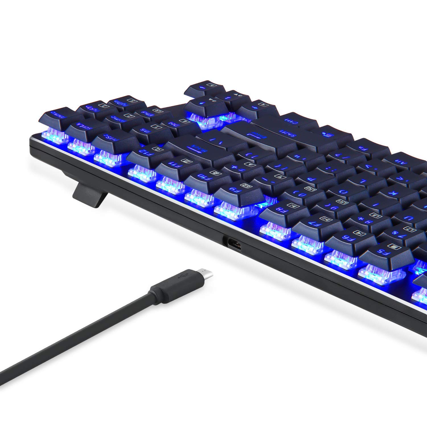 Mua イーグルテックKG060-BRブルーLEDバックライト付きメカニカルゲーミングキーボード、PCゲーマー用の静かなチェリーブラウン ...