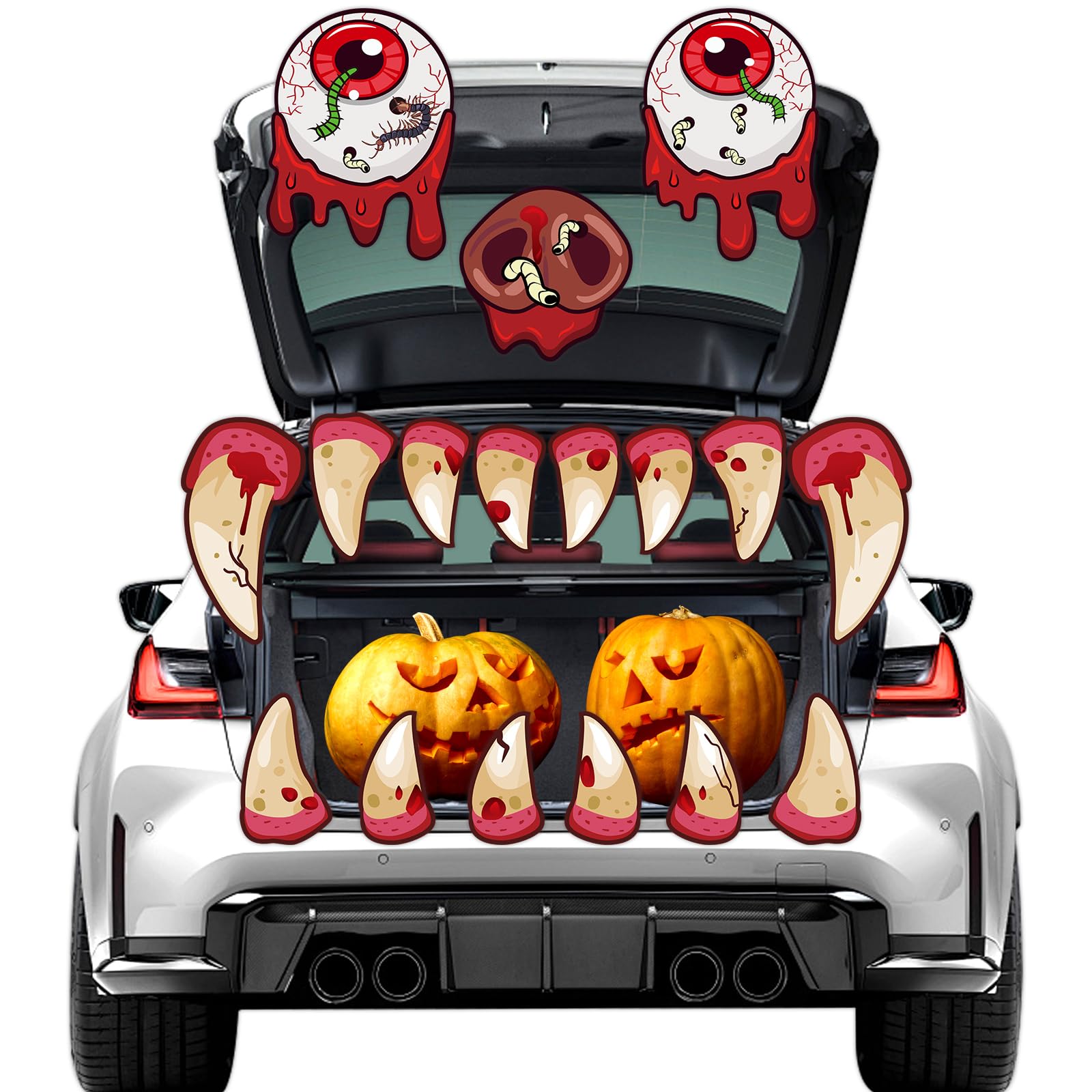 ceiba tree Halloween Monster Face Trunk or Treat Car Decorations Kit ...