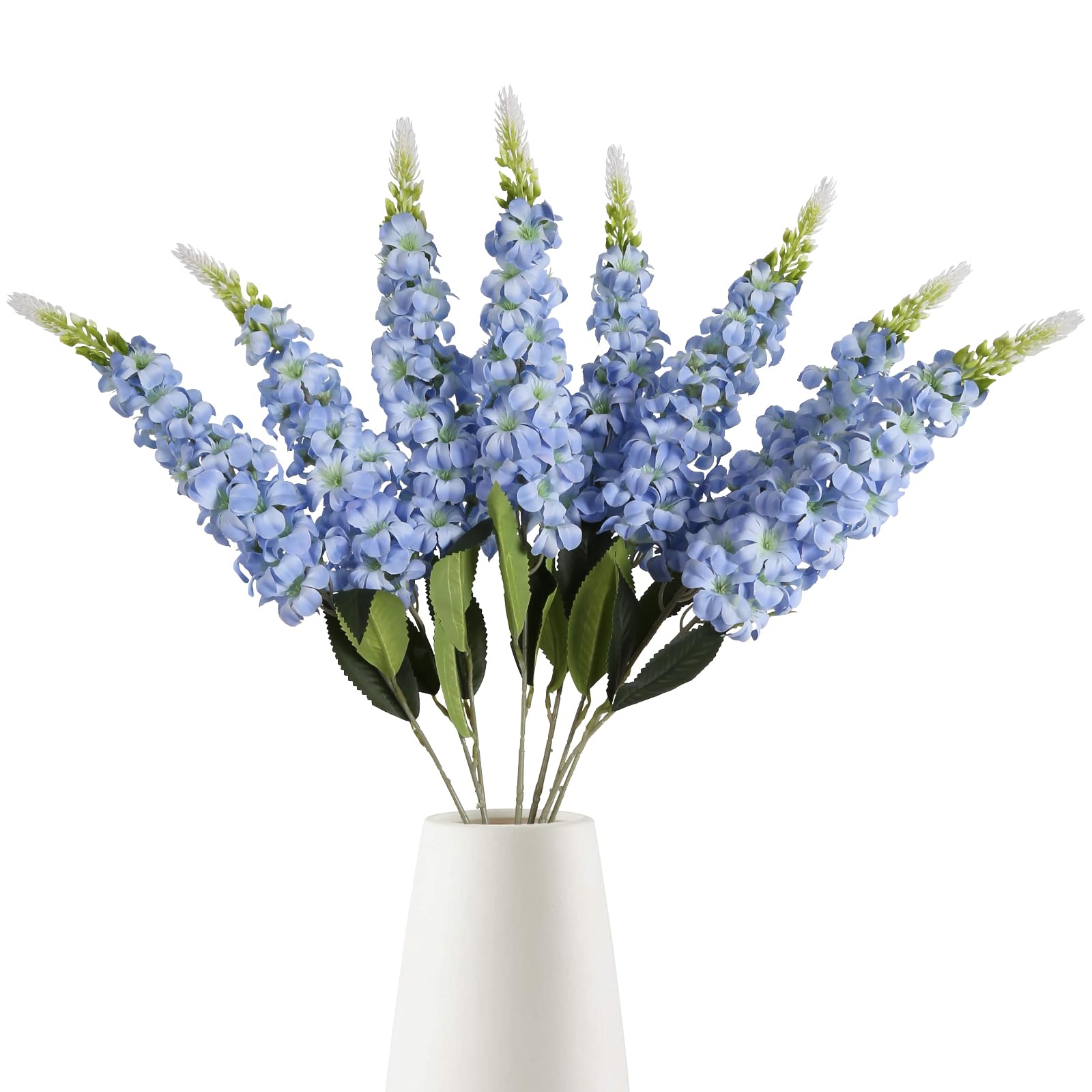 IPOPU 8PCS Snapdragon Artificial Flowers Blue Delphinium Artificial ...