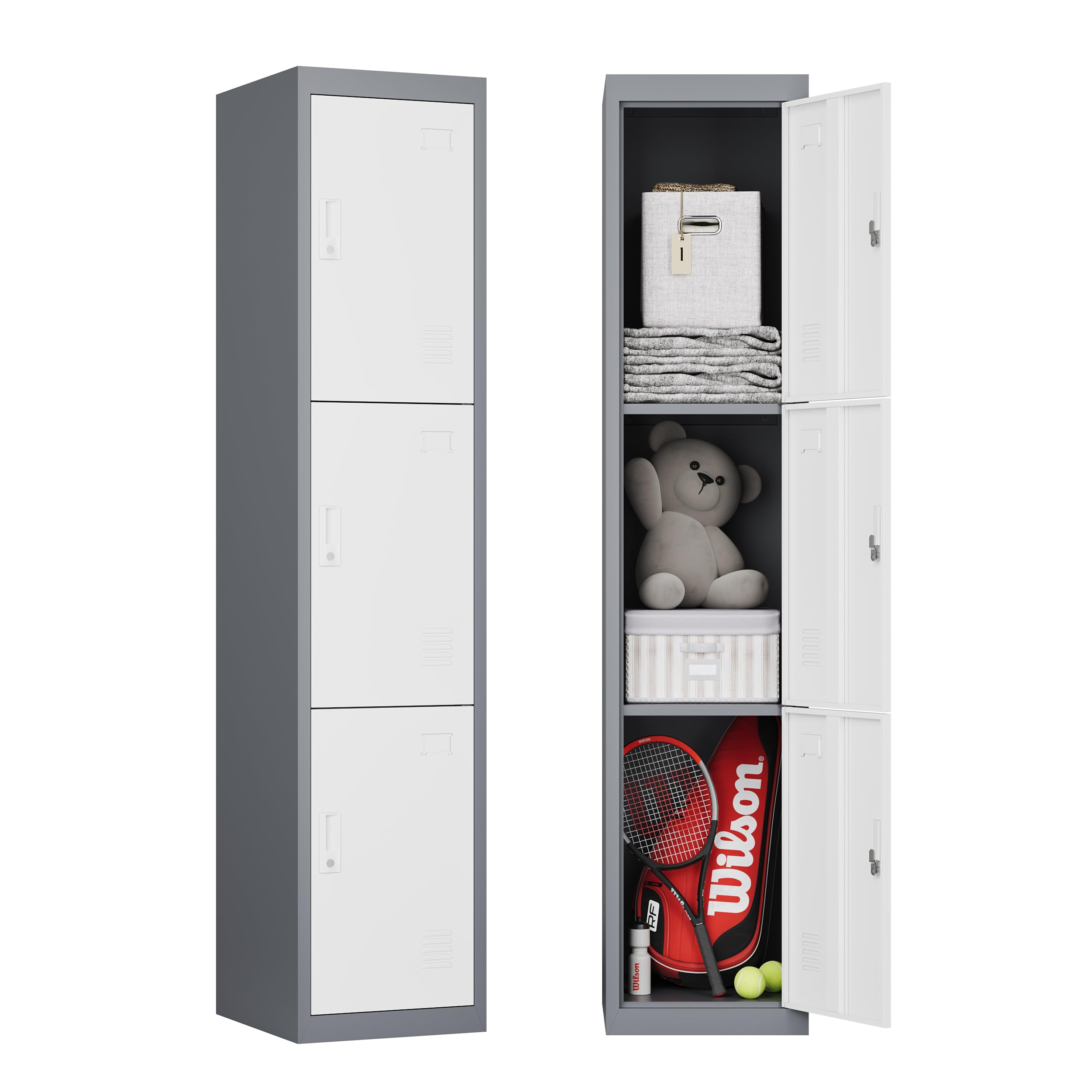 Mua COOLIVE Locker for 3 People, 1 Row 3 Tiers, Locked Steel Locker ...