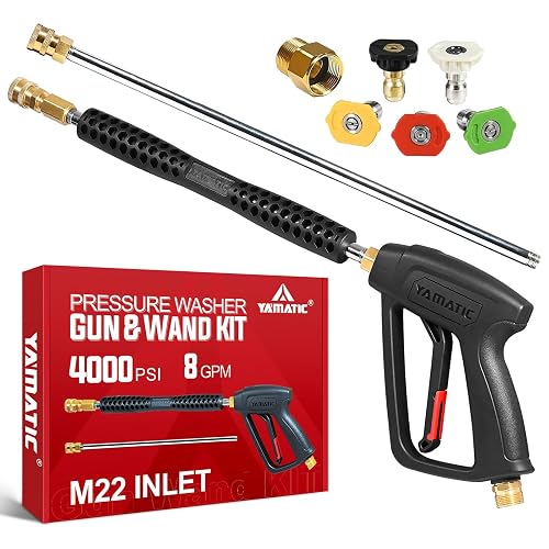 YAMATIC Pressure Washer Gun and Wand with 5 Spray Nozzles, M22-14mm ...