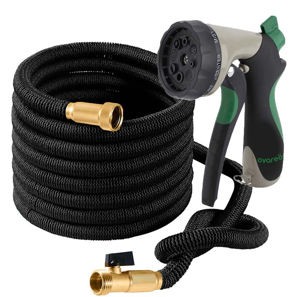 Melnor Garden Coil Hose with All Brass Connectors and Storage Rack ...
