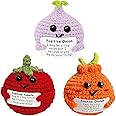 Amazon.com: Krinisou Positive Crochet Fruit Vegetable Set, Crocheted ...