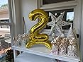 Amazon.com: Self Standing 32 Inch Number Balloons Foil Ballon Gold ...