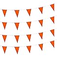 Amazon.com: AuTop 100 Feet Solid Orange Pennant Banner Flags String ...