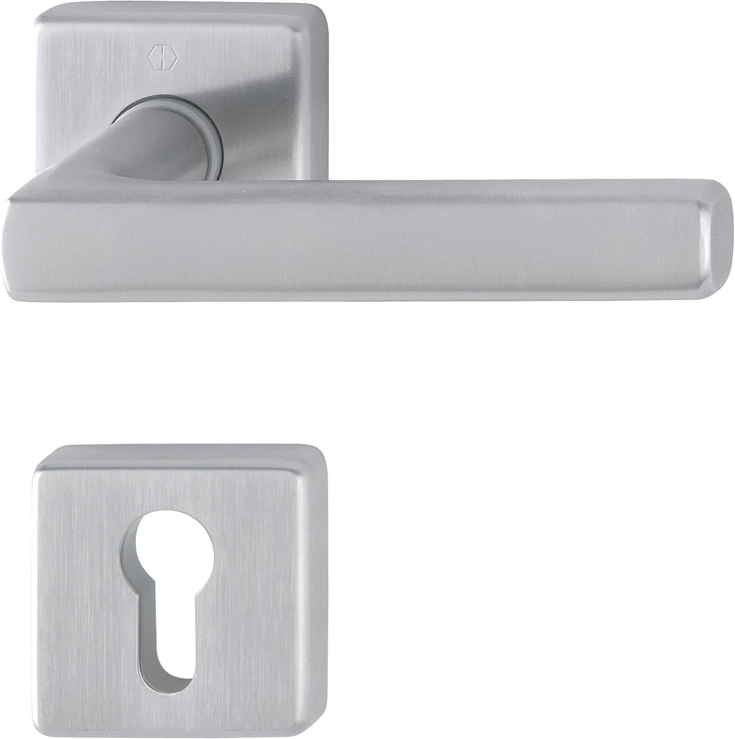 Hoppe Dallas Door Handle Set with Rosette PZ Profile Cylinder – Satin ...