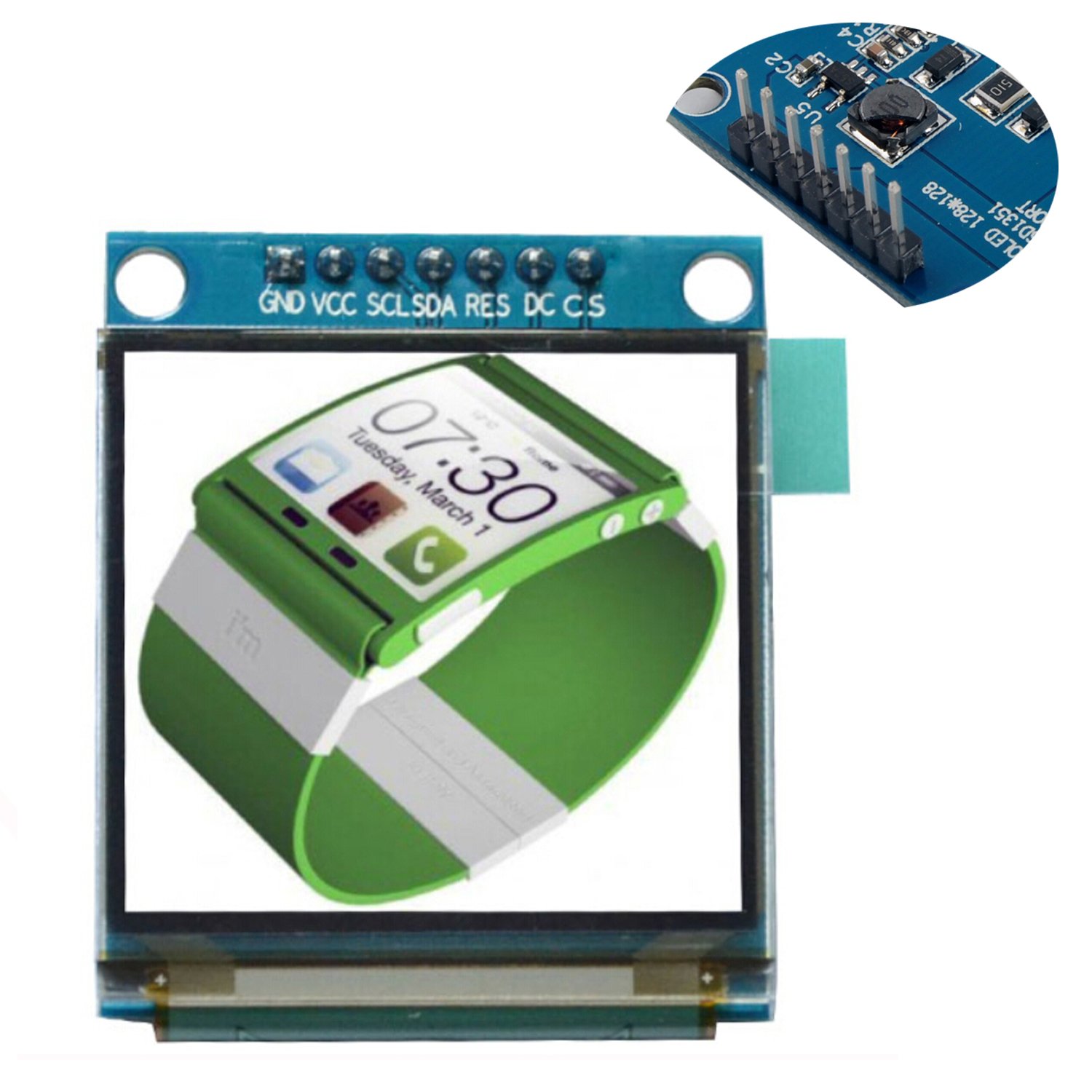 DIYmall 1.5 inch Colorful OLED SSD1351 128X128 Resolution for 51 STM32 ...