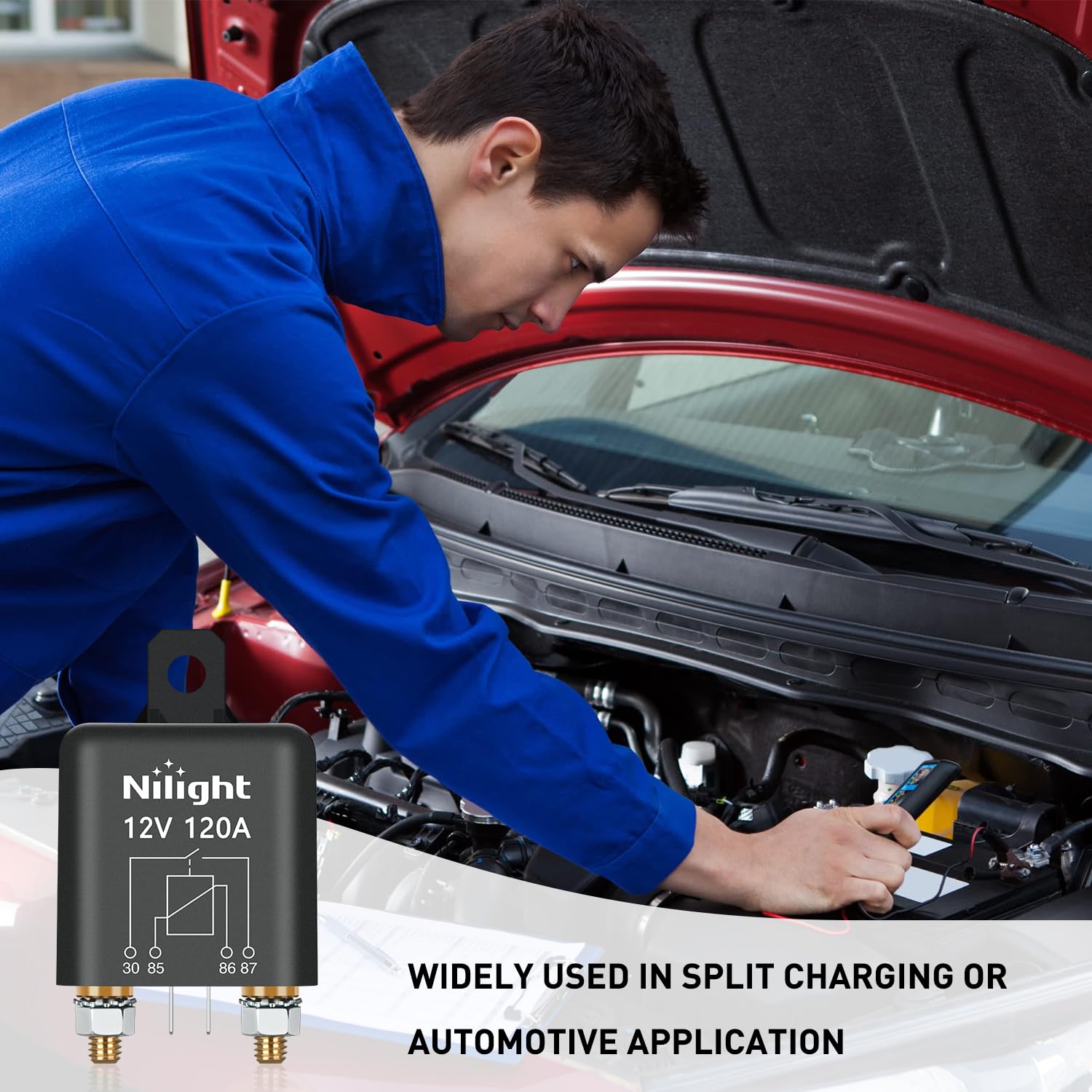 Mua Nilight 120A Starter Relay 4 Pin Split Relays Switch 12V Continuous ...